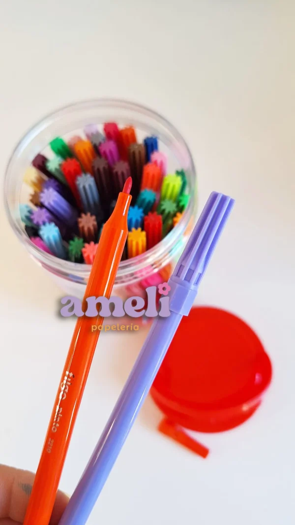Estuche plástico 50 marcadores Filgo finos – Ameli Papeleria