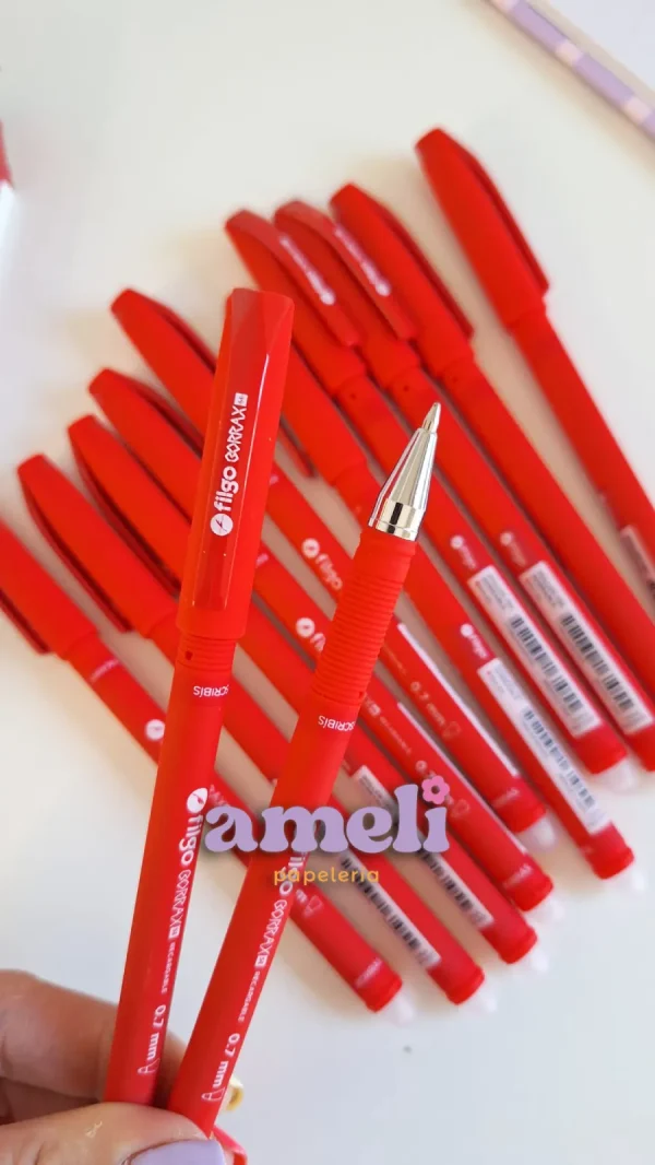 Bolígrafo borrable Filgo tinta roja – Ameli Papeleria
